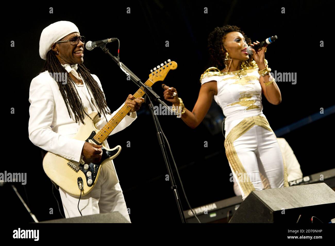 Nile Rogers and Chic performing on the West Holts stage at the ...