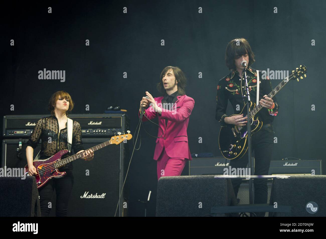 Primal Scream performing on the Pyramid stage at the Glastonbury ...