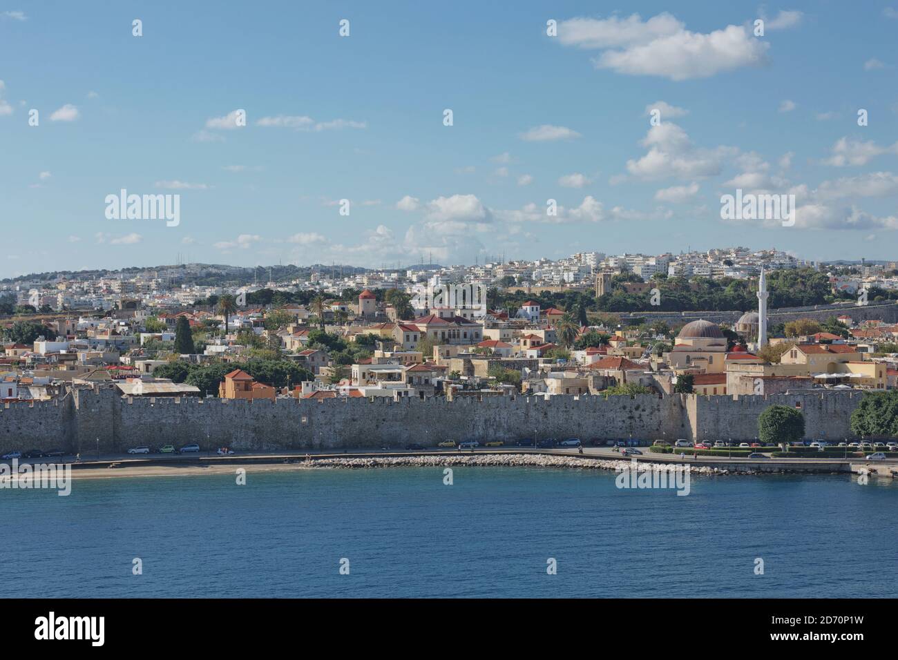 RHODES, GREECE - OCTOBER 26, 2017: Marine Gate and the fortifications ...
