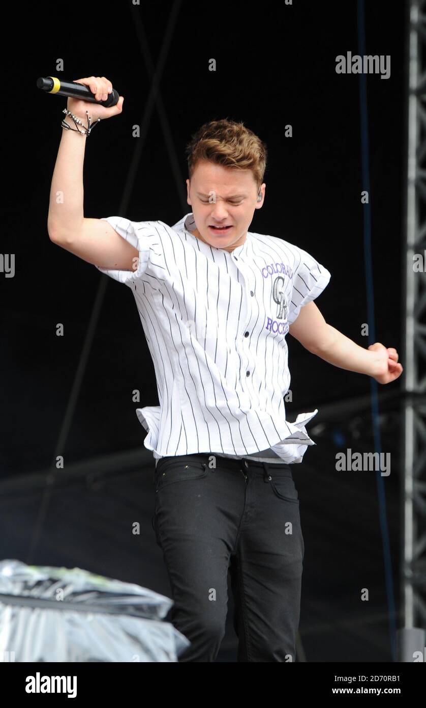 Conor Maynard performing at the V Festival in Chelmsford, Essex Stock ...