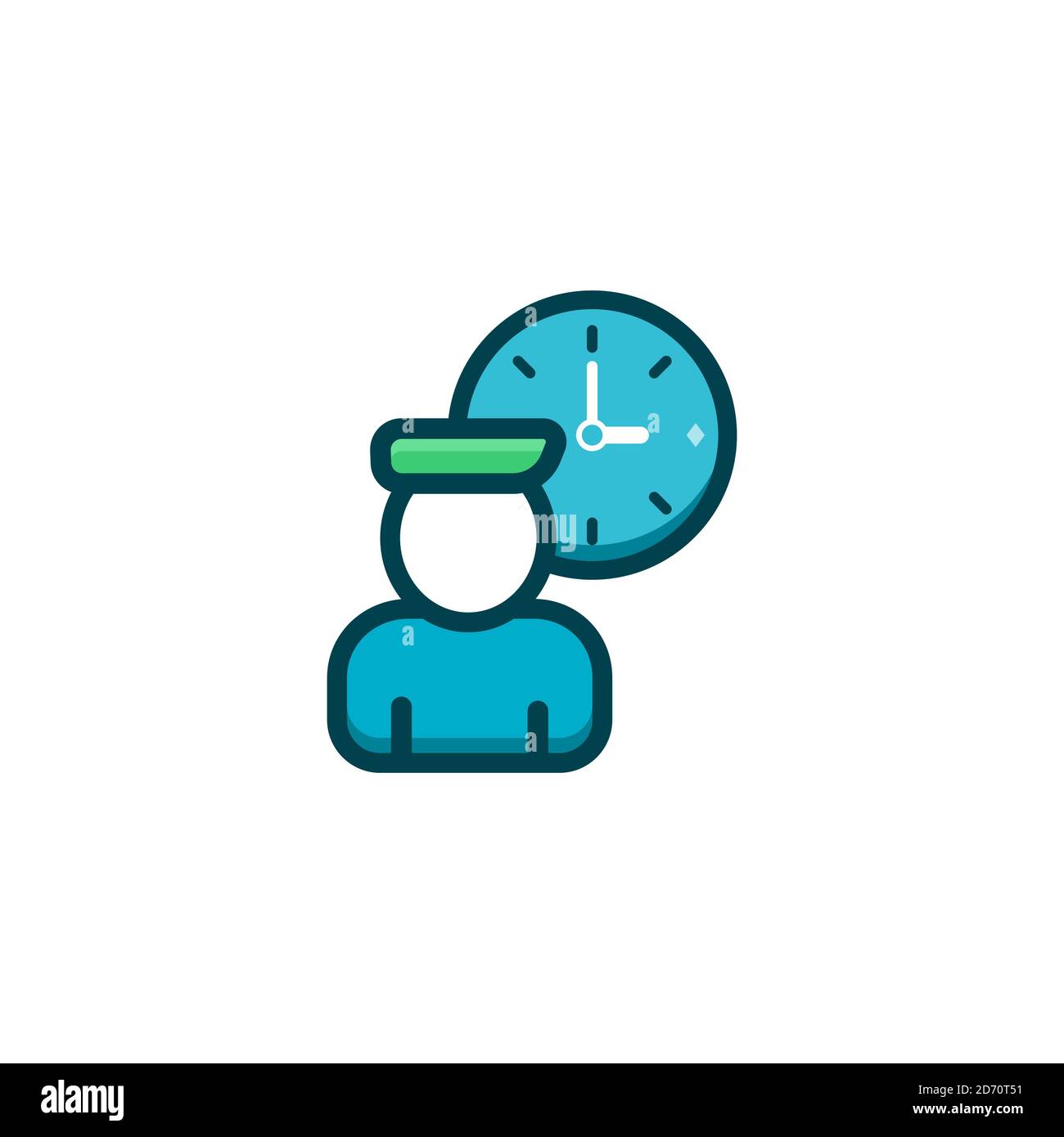 Working time vector illustration filled outline icon Stock Vector Image ...