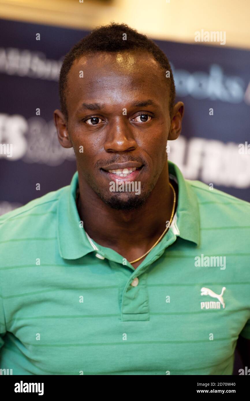 Usain Bolt pictured at Selfridge's in London, as he signs copies of his ...