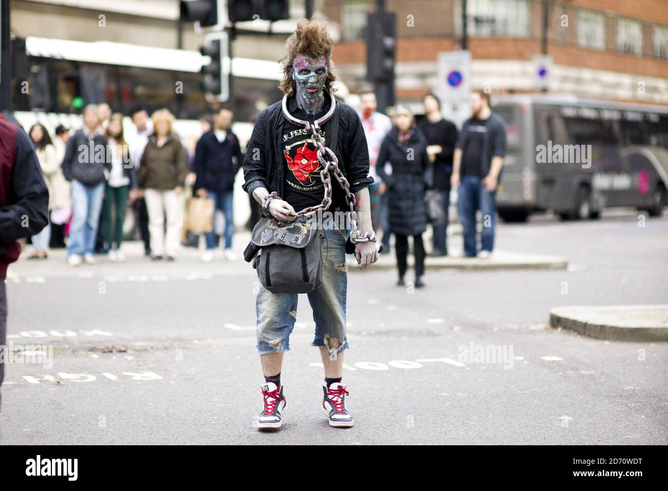 People dressed as zombies parade along Oxford Street, London, as part ...