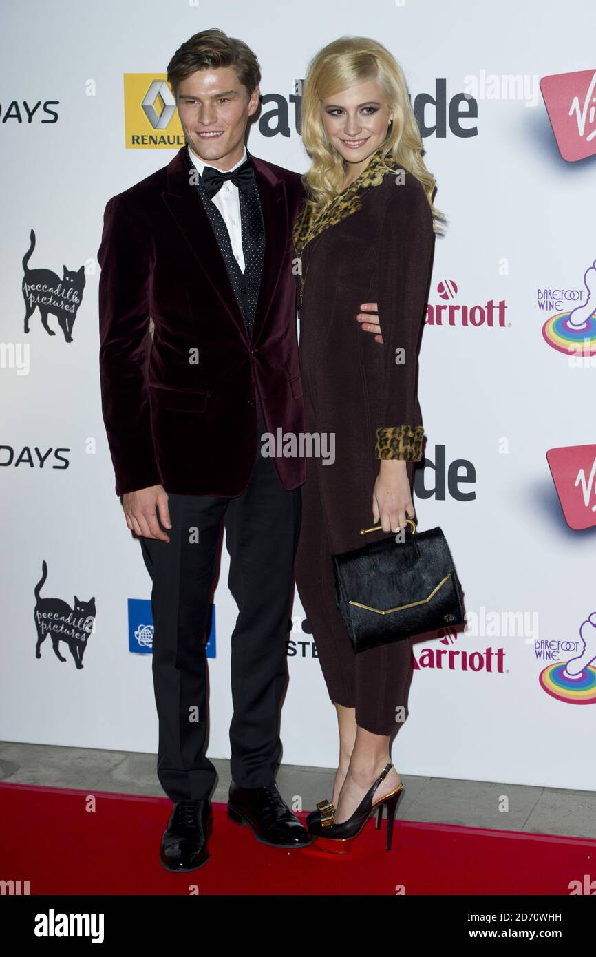 Pixie Lott and Oliver Cheshire attending the 2013 Attitude Awards, held ...