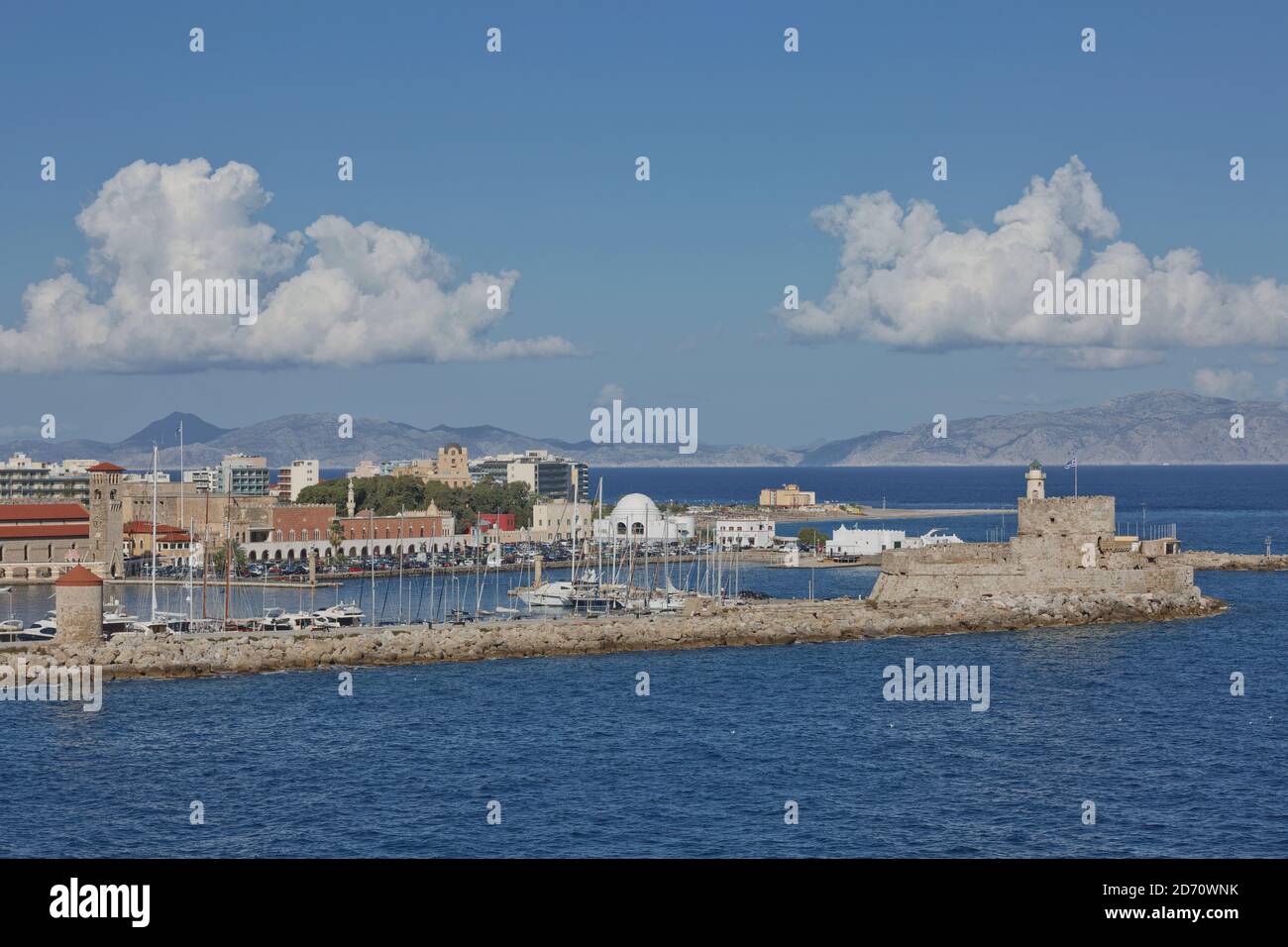RHODES, GREECE - OCTOBER 26, 2017: Marine Gate and the fortifications ...