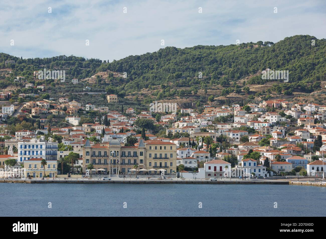 Spetsai, Greece - October 18, 2017: Magnificent historic town in island ...