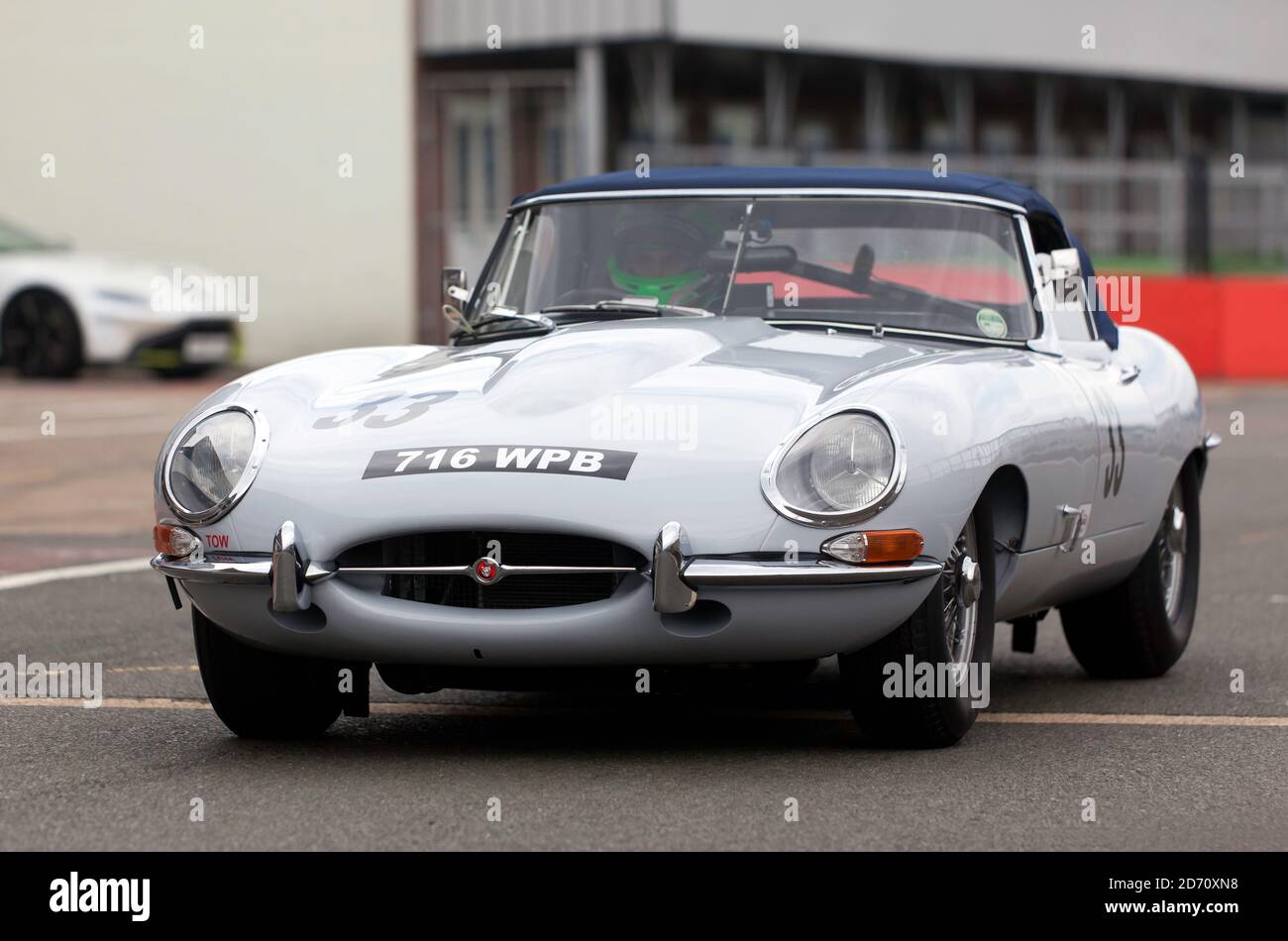 Jon Minshaw driving his 1961, Jaguar E-Type, during the qualifying ...