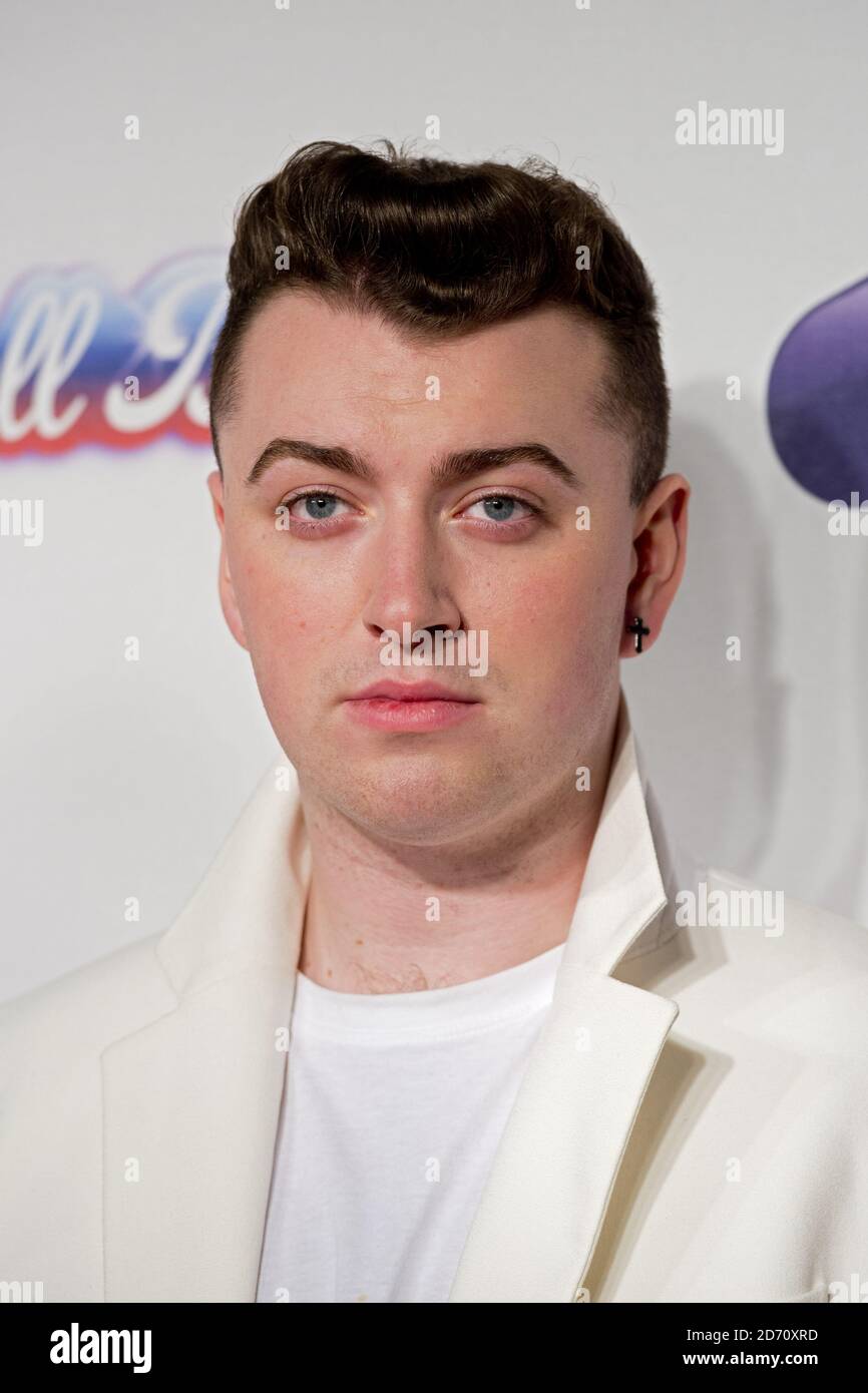 Sam Smith pictured at the Capital FM Jingle Bell Ball, at the O2 Arena ...