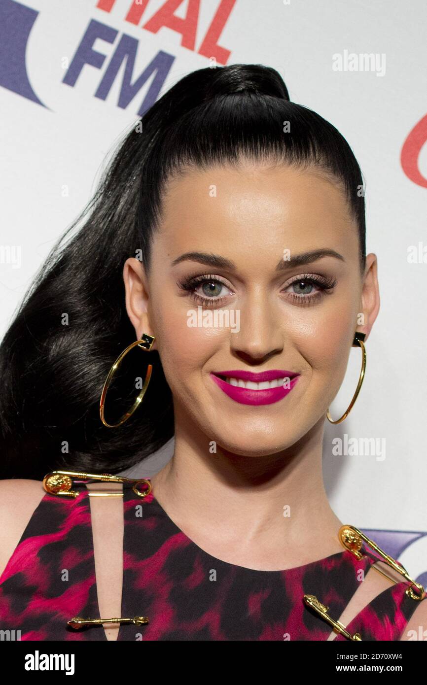 Katy Perry pictured at the Capital FM Jingle Bell Ball, at the O2 Arena ...