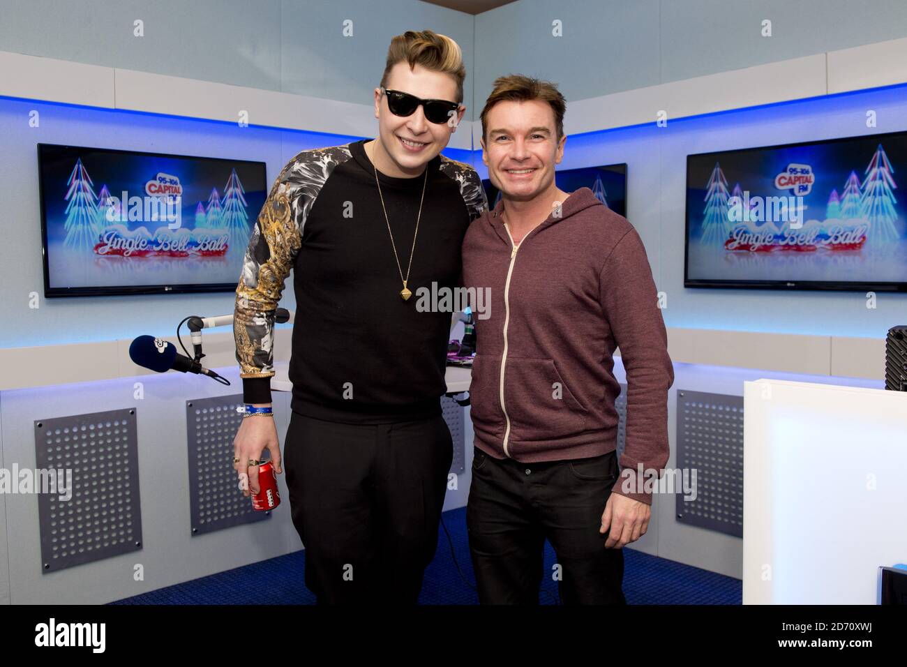 John Newman pictured with presenter Greg Burns backstage at the Capital ...