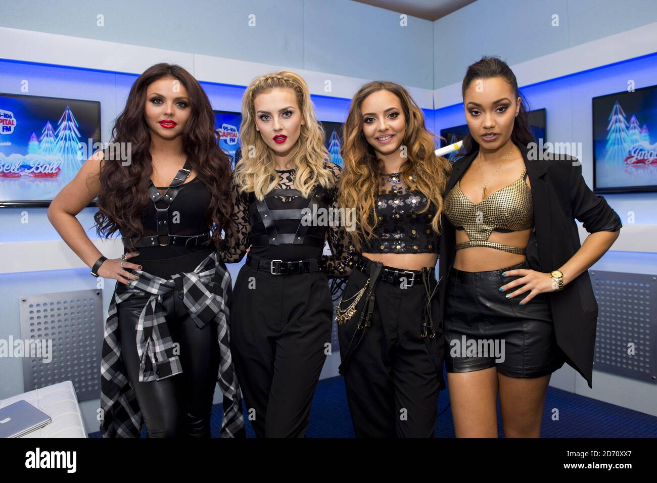 Little Mix pictured backstage at the Capital FM Jingle Bell Ball, at ...