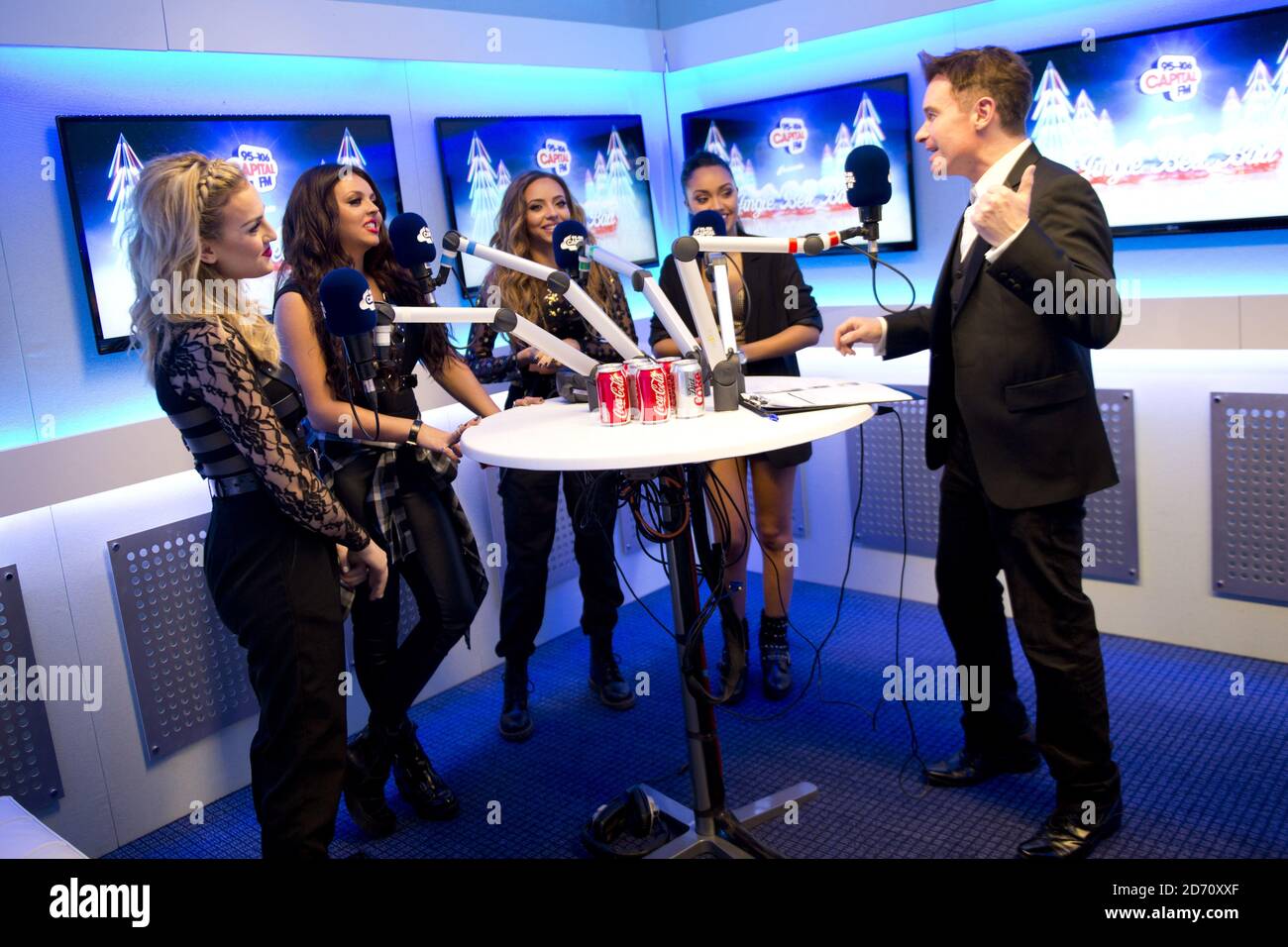 Little Mix are interviewed by presenter Greg Burns backstage at the ...