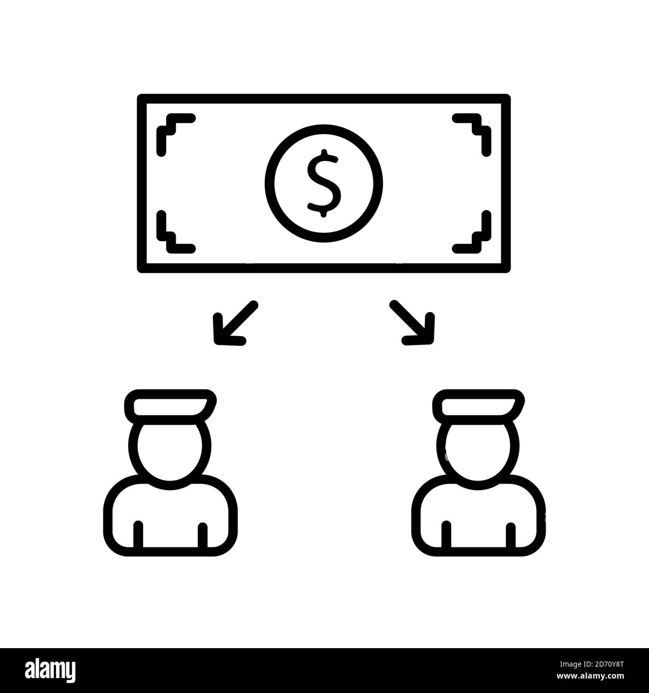 Workers salary vector icon style illustration. New business outline ...