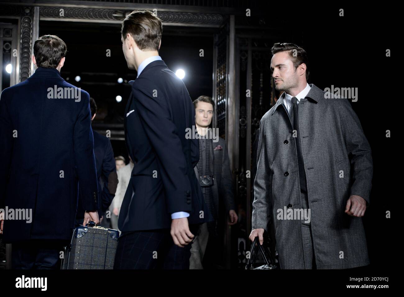 Thom Evans on the catwalk at the Hackett fashion show, held at the ...