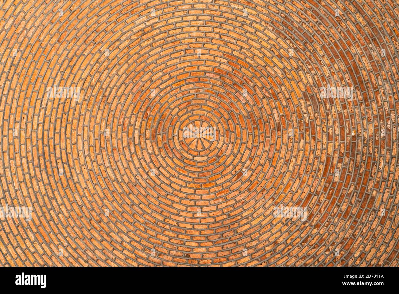Red brick vault. Ceiling. Architectural Texture. Brick background ...