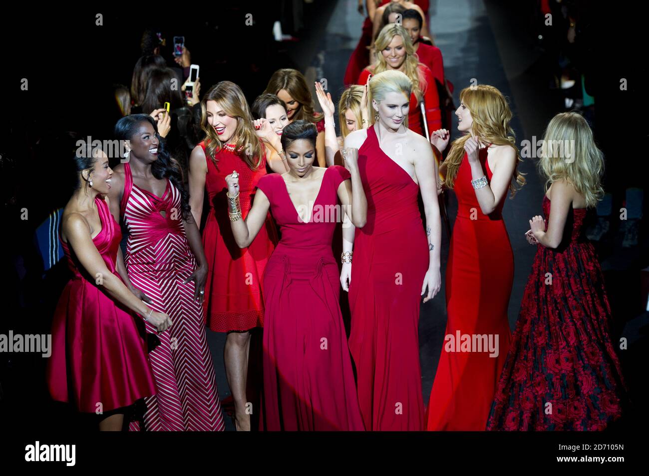 Models on the catwalk at the Go Red For Women: The Heart Truth Red ...