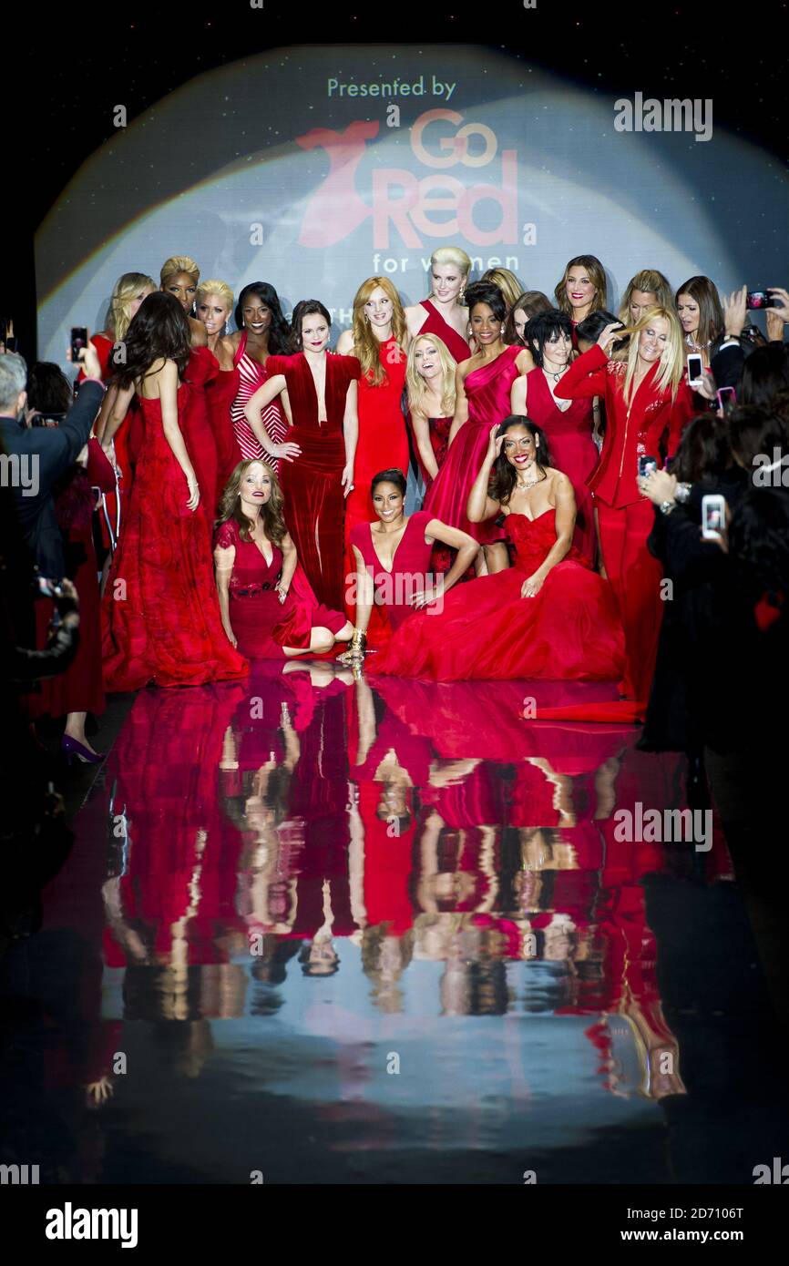 Models on the catwalk at the Go Red For Women: The Heart Truth Red ...
