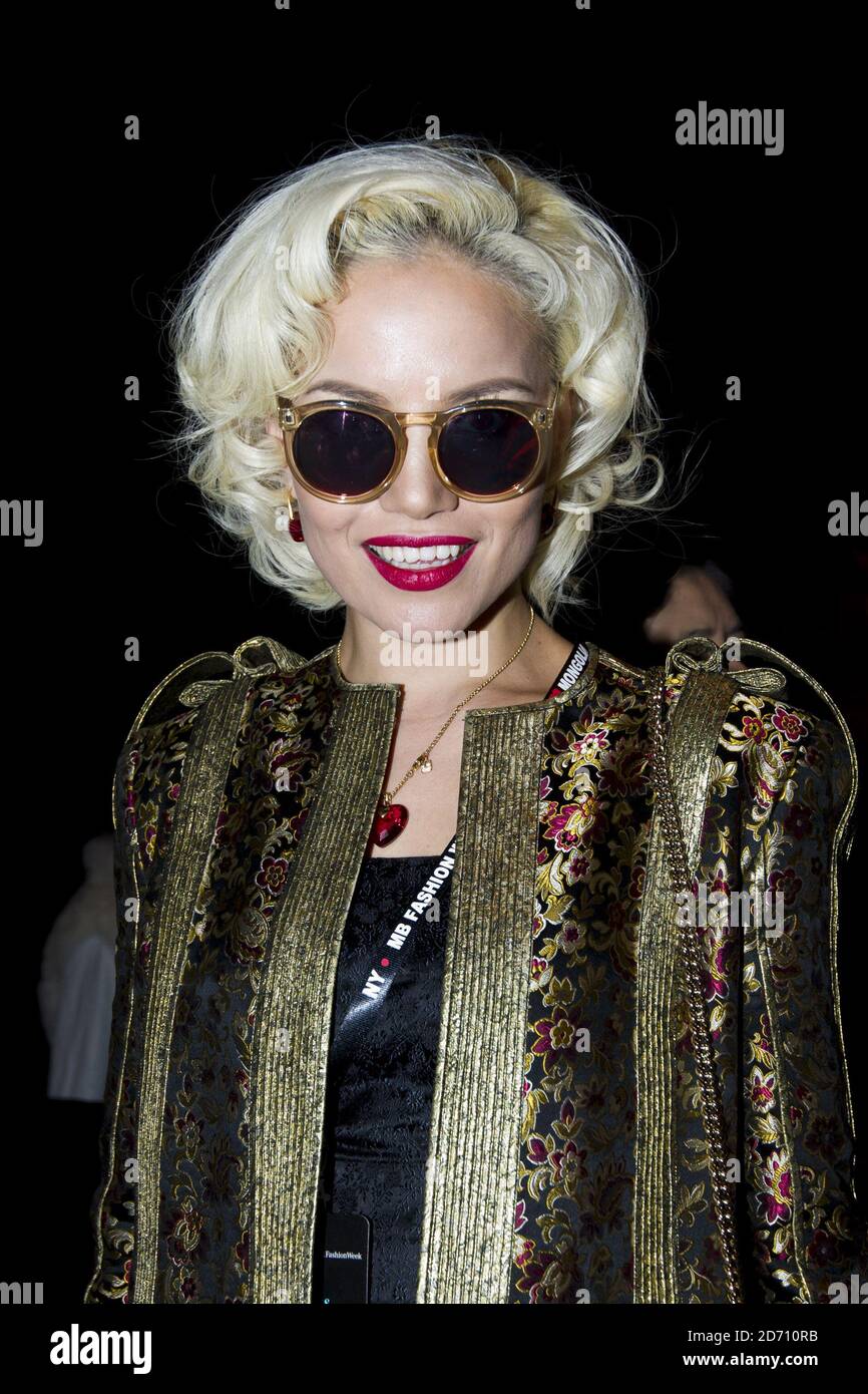 Singer Uka attending the Katya Zol fashion show, held at the Lincoln ...