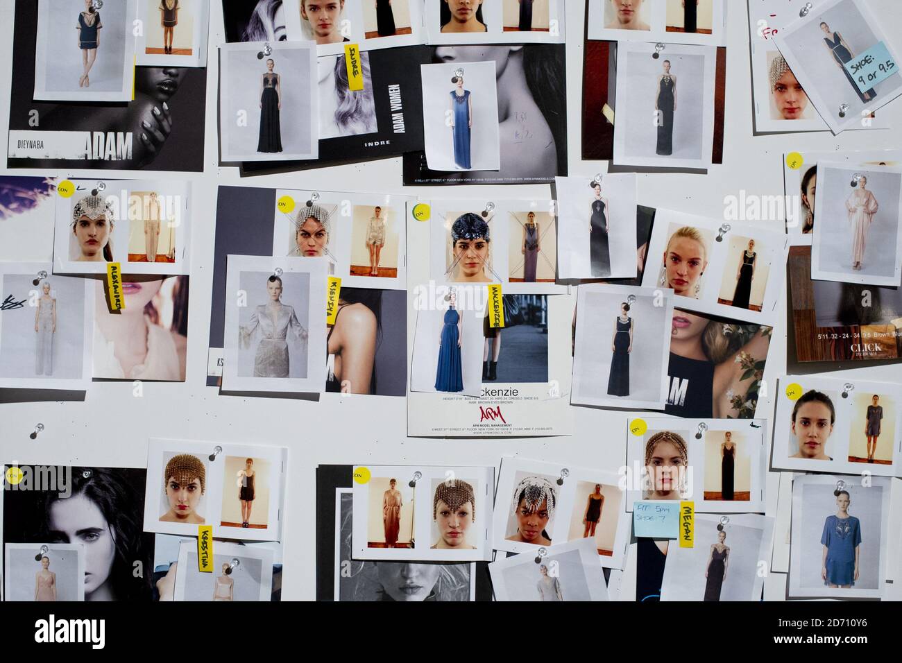 Models prepare backstage at the Alon Livne fashion show, held at the ...