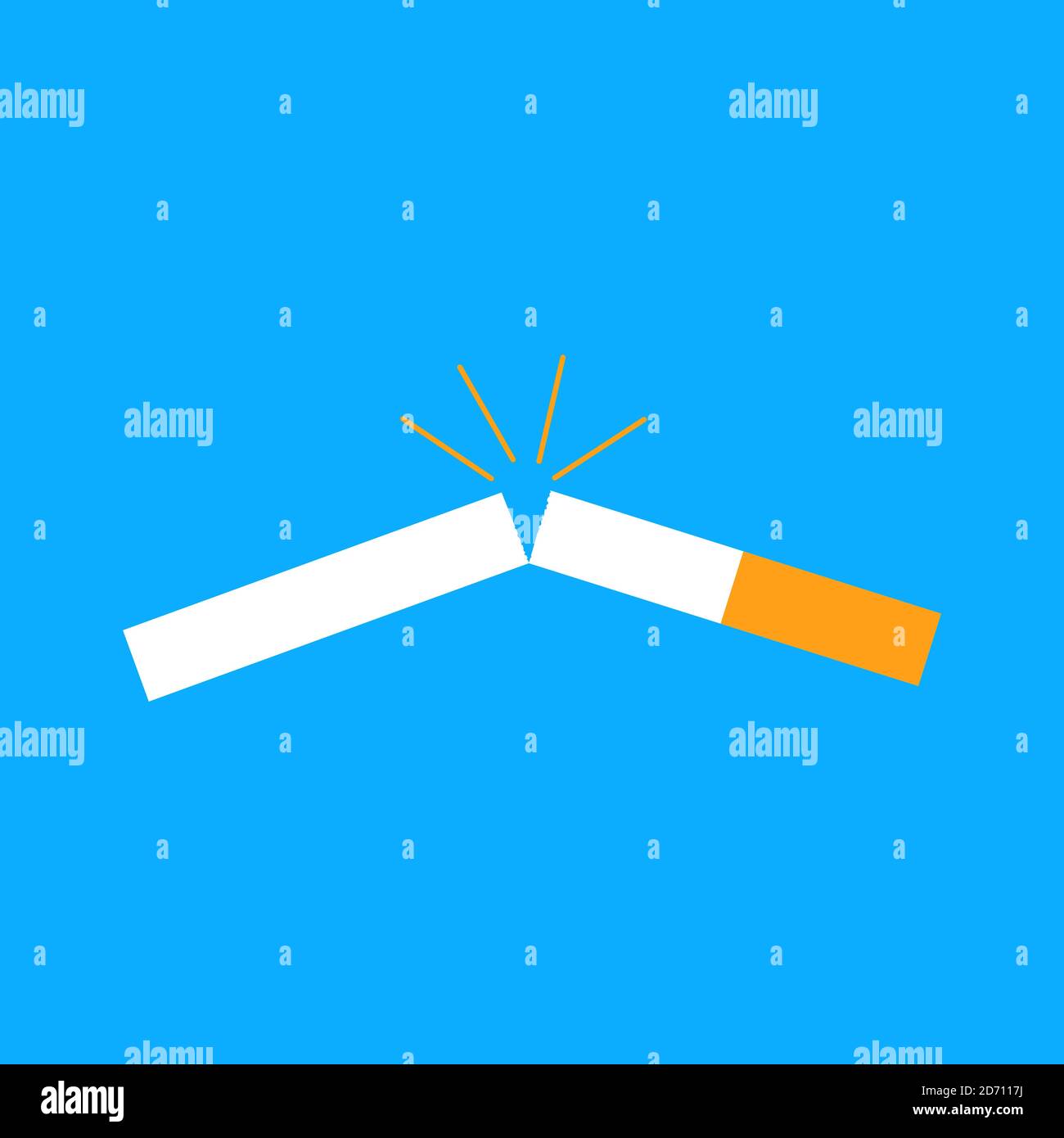 Broken cigarette. Symbol of the fight against smoking Stock Vector ...