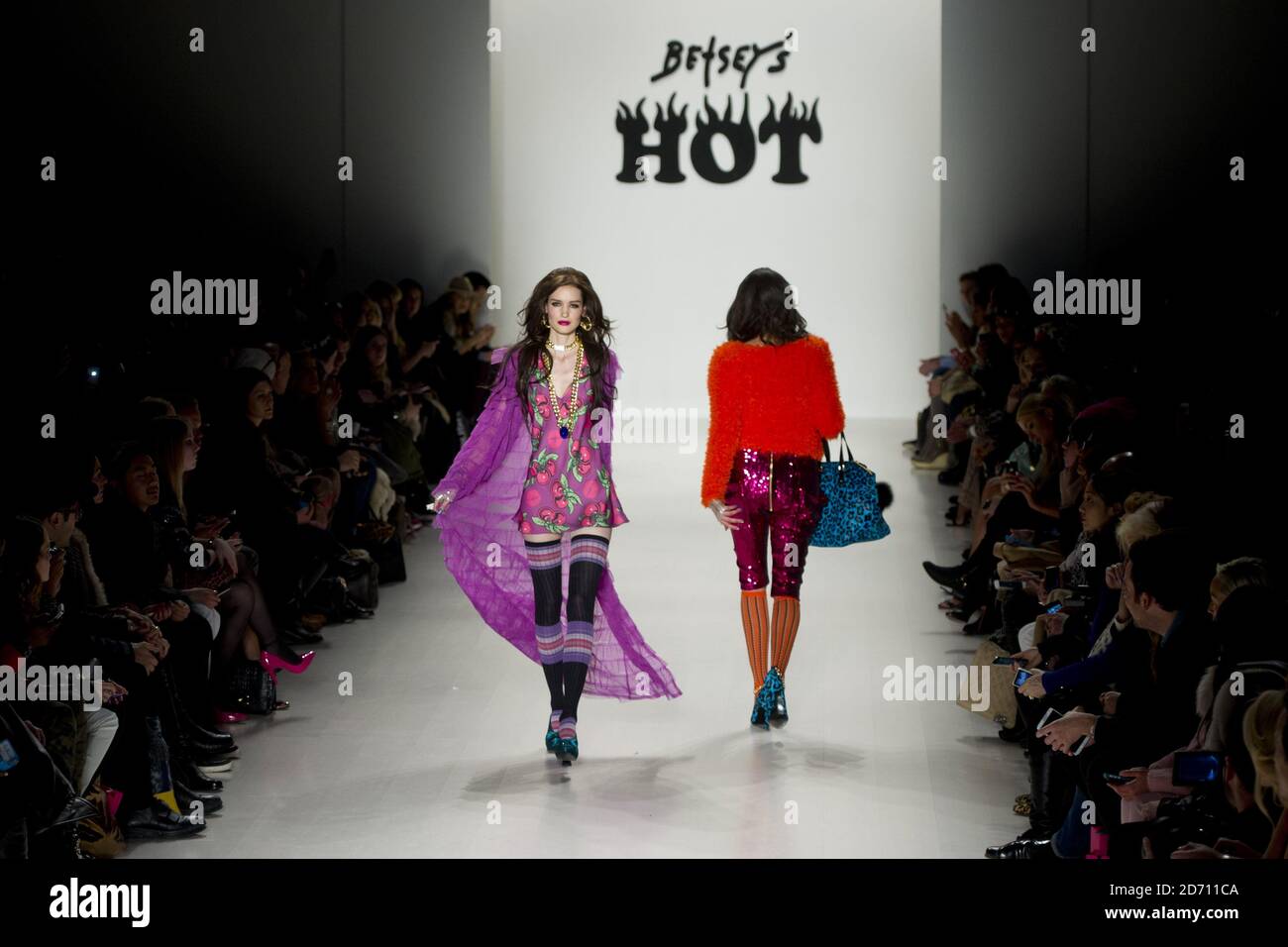 A model on the catwalk at the Betsey Johnson fashion show, held at the ...