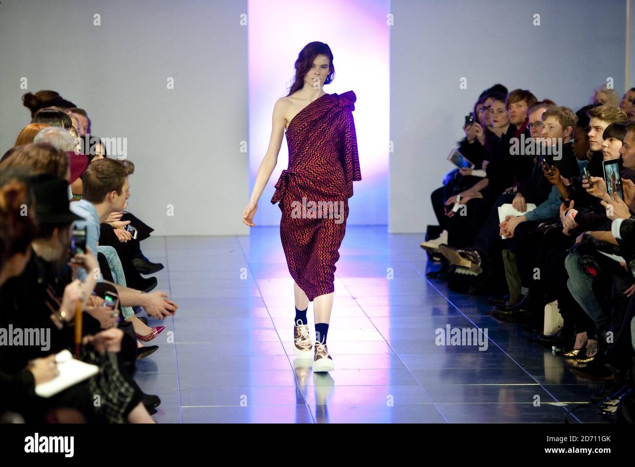 A model on the catwalk at the Mark Fast fashion show, held at Aldwych ...