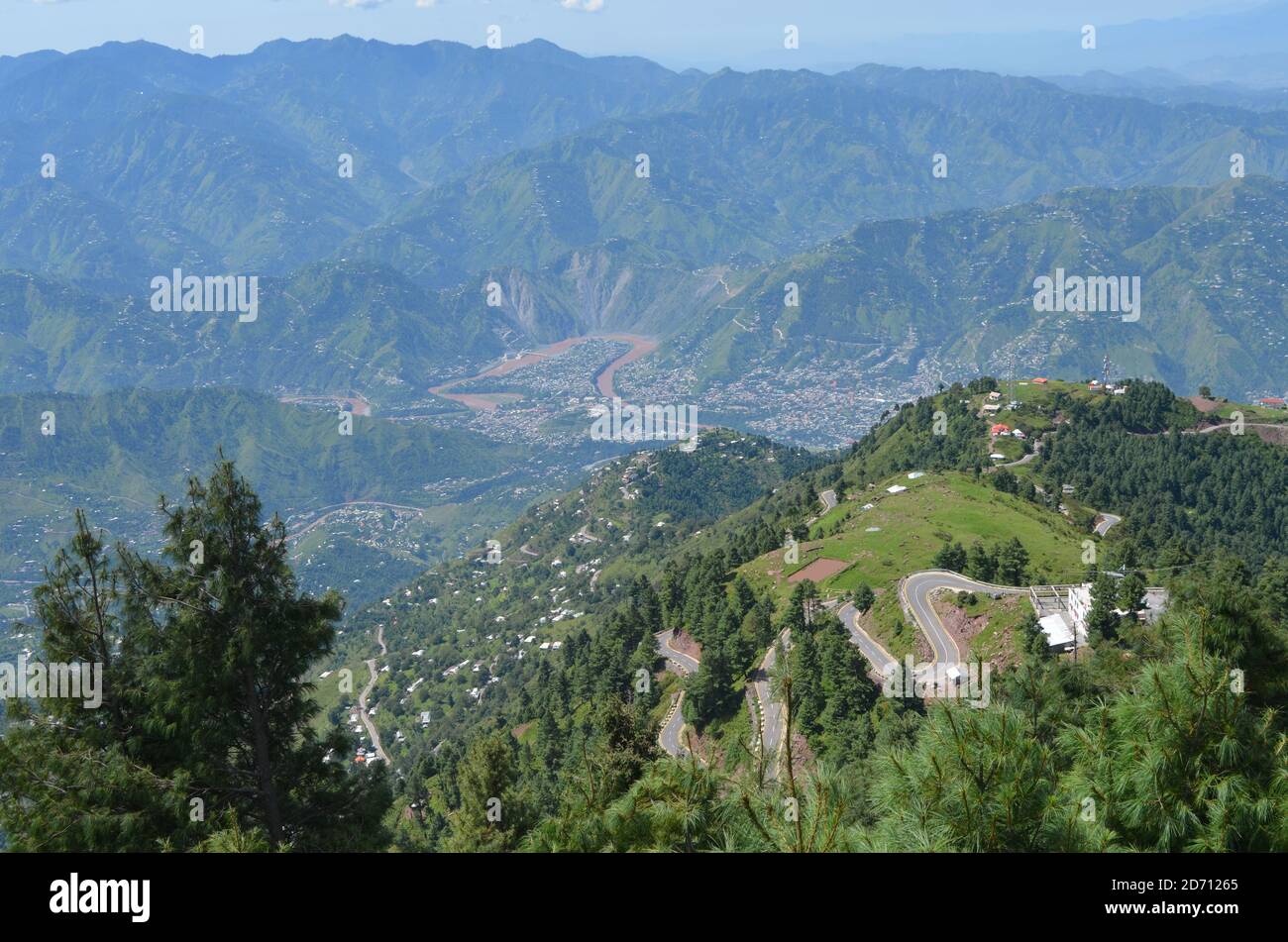 Beautiful view of Muzaffarabad mountains and valley, Azad Kashmir ...
