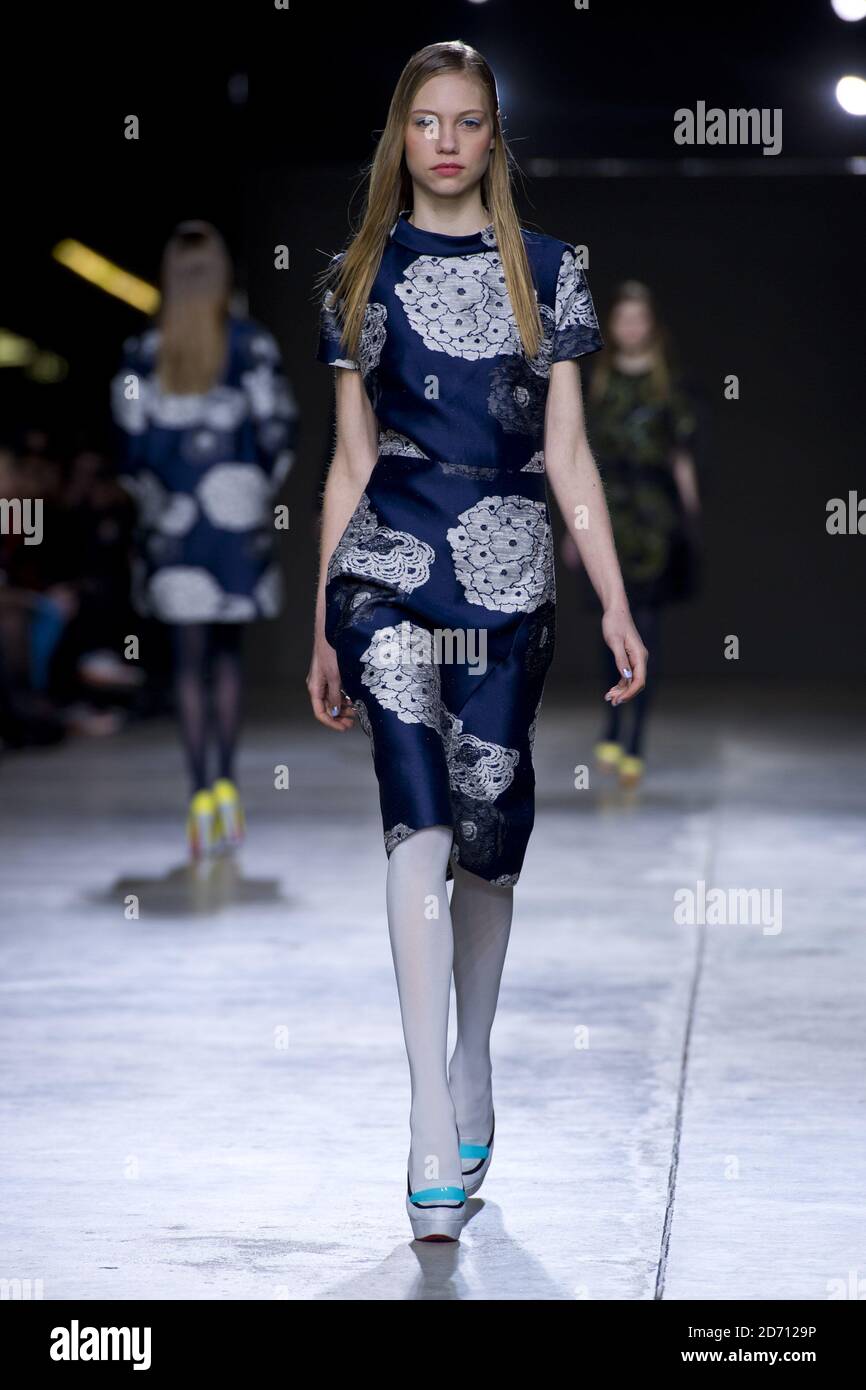 A model on the catwalk during the Van der Ham fashion show, held at the ...