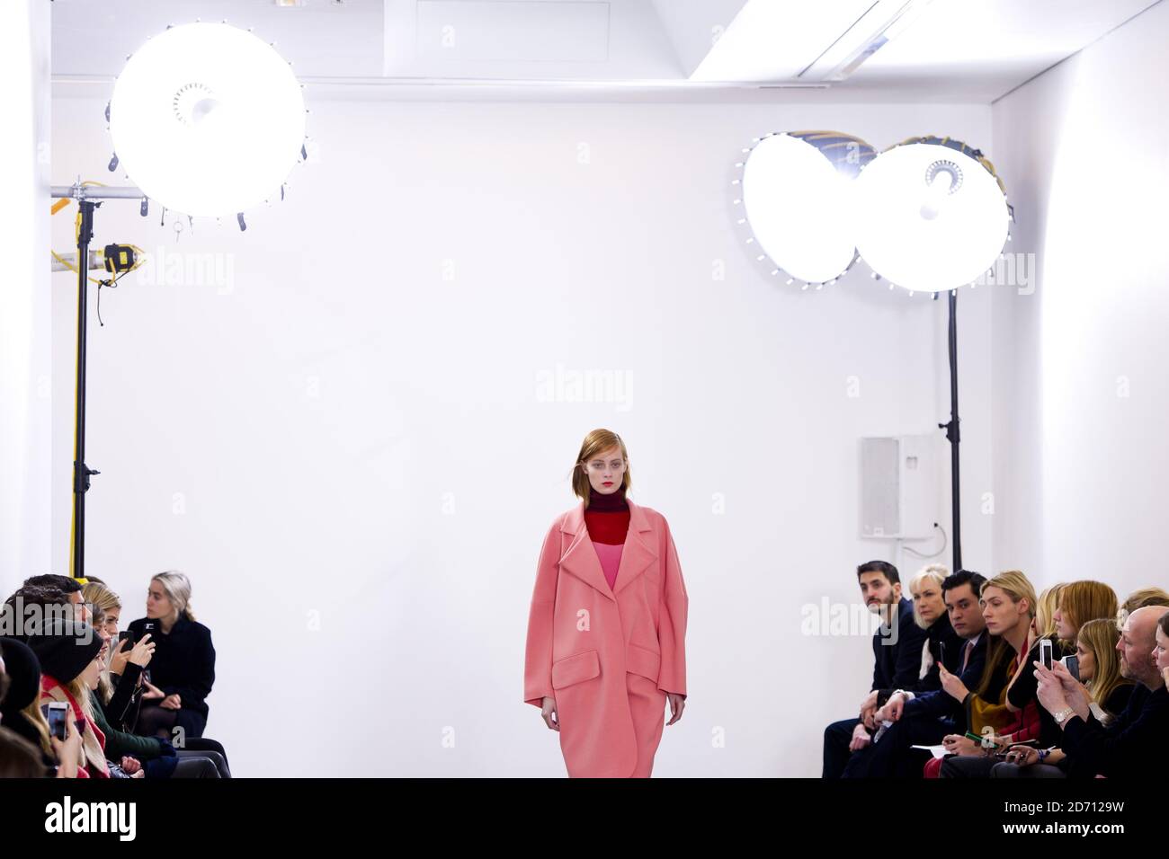 A model on the catwalk at the Issa fashion show, held at the Serpentine ...