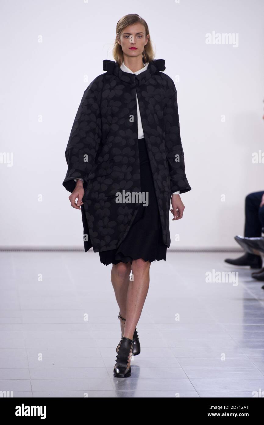 A model on the catwalk at the Issa fashion show, held at the Serpentine ...