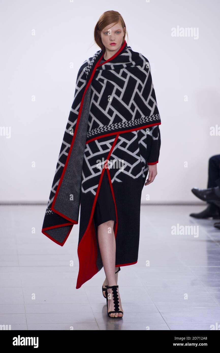 A model on the catwalk at the Issa fashion show, held at the Serpentine ...