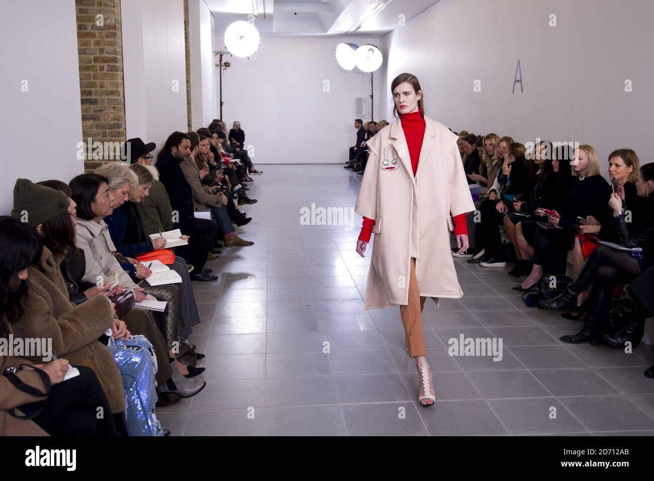 A model on the catwalk at the Issa fashion show, held at the Serpentine ...