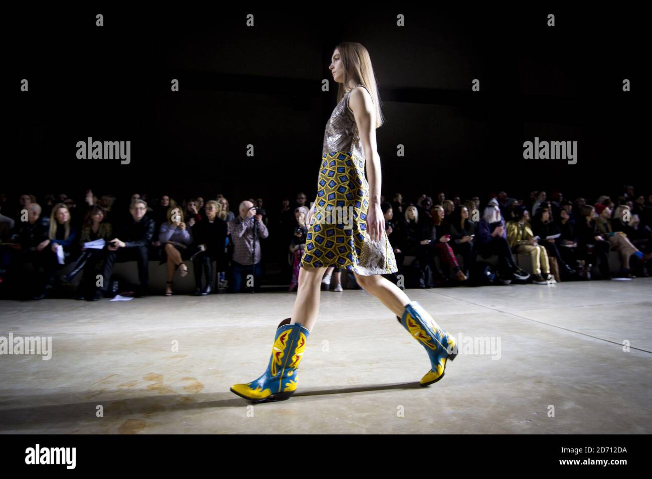 A model on the catwalk at the Fashion East fashion show, held at the ...
