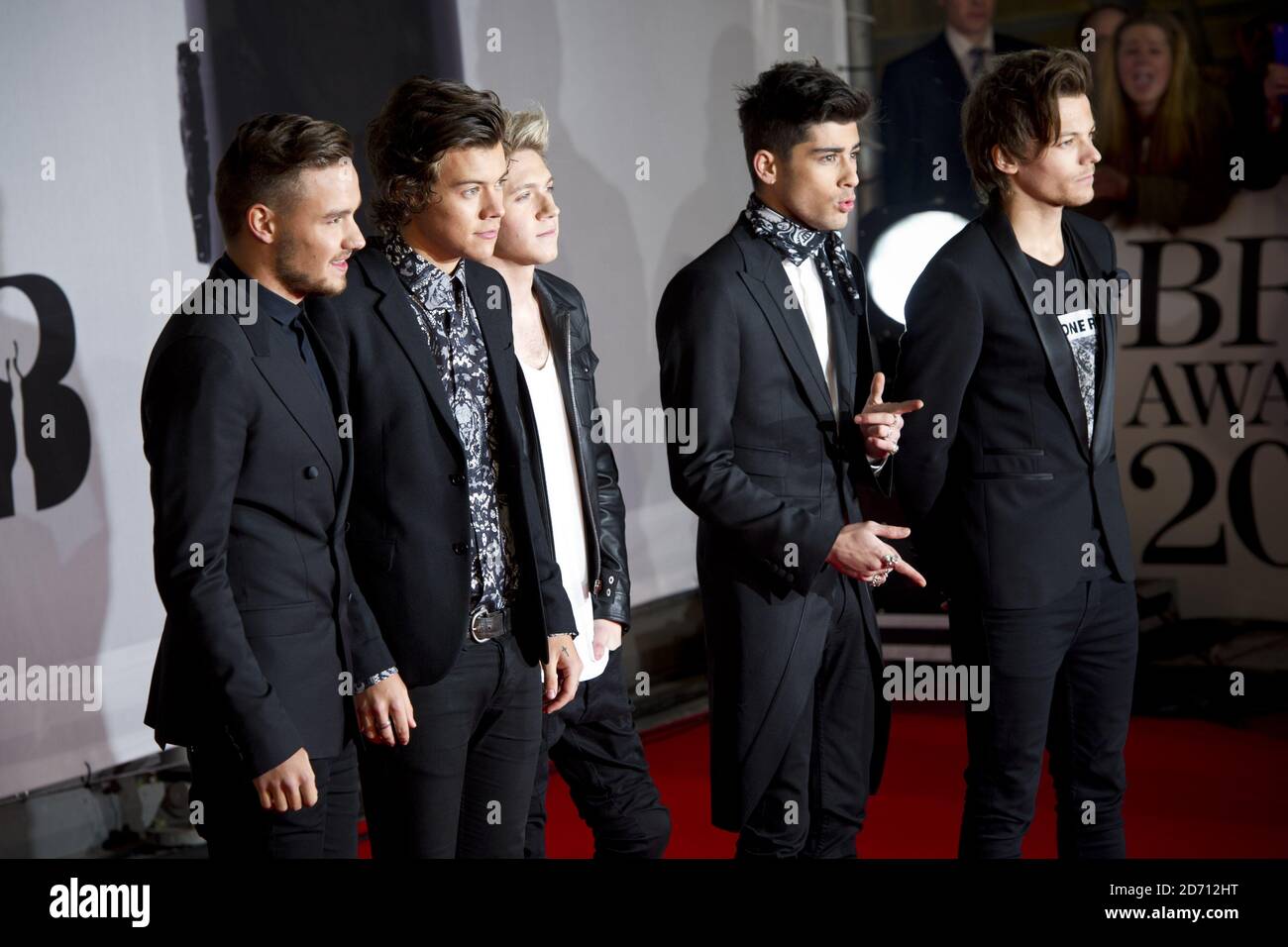 One Direction attending the Mastercard Brit Awards at the O2 Arena in ...