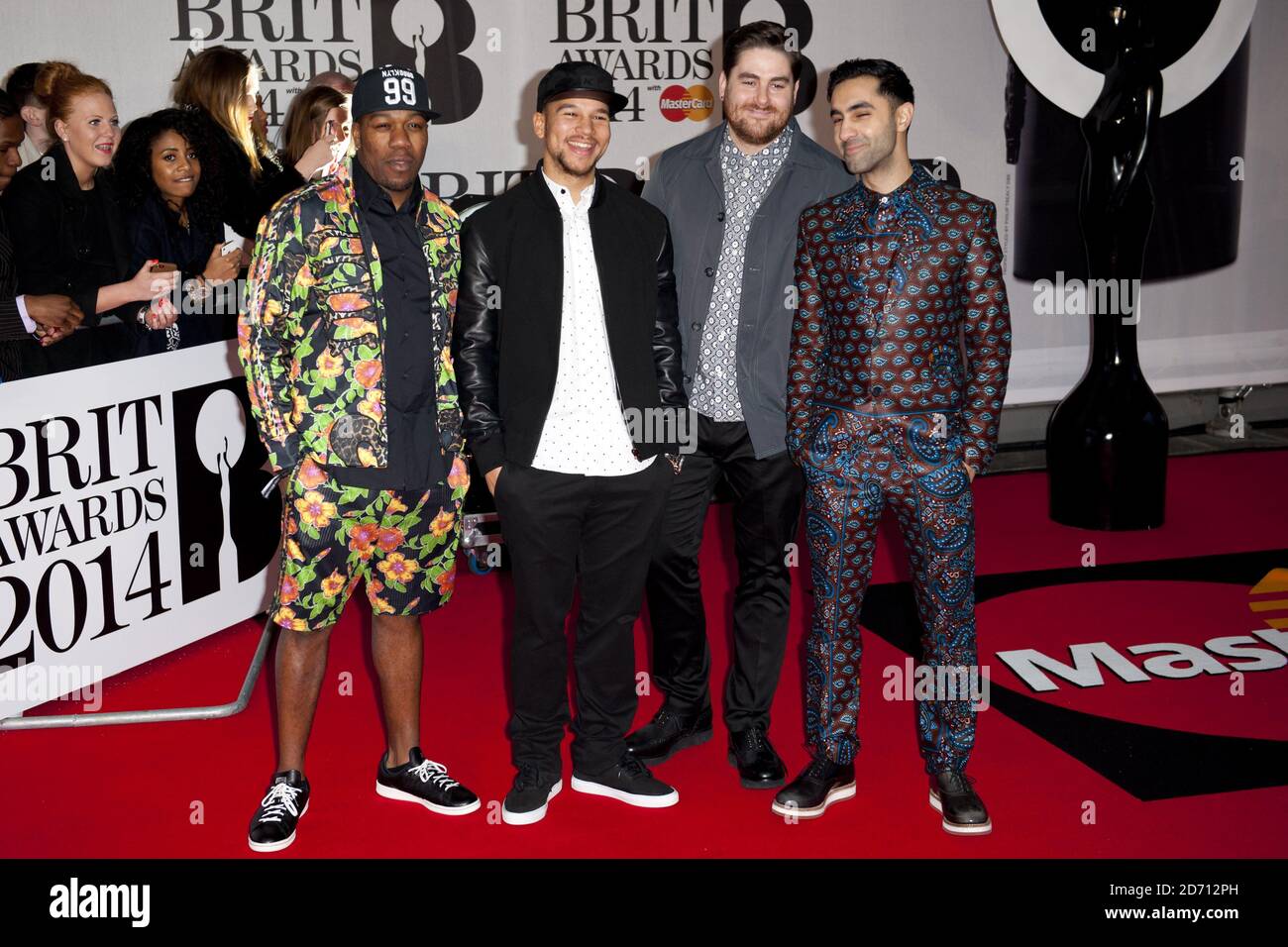 Rudimental attending the Mastercard Brit Awards at the O2 Arena in east ...