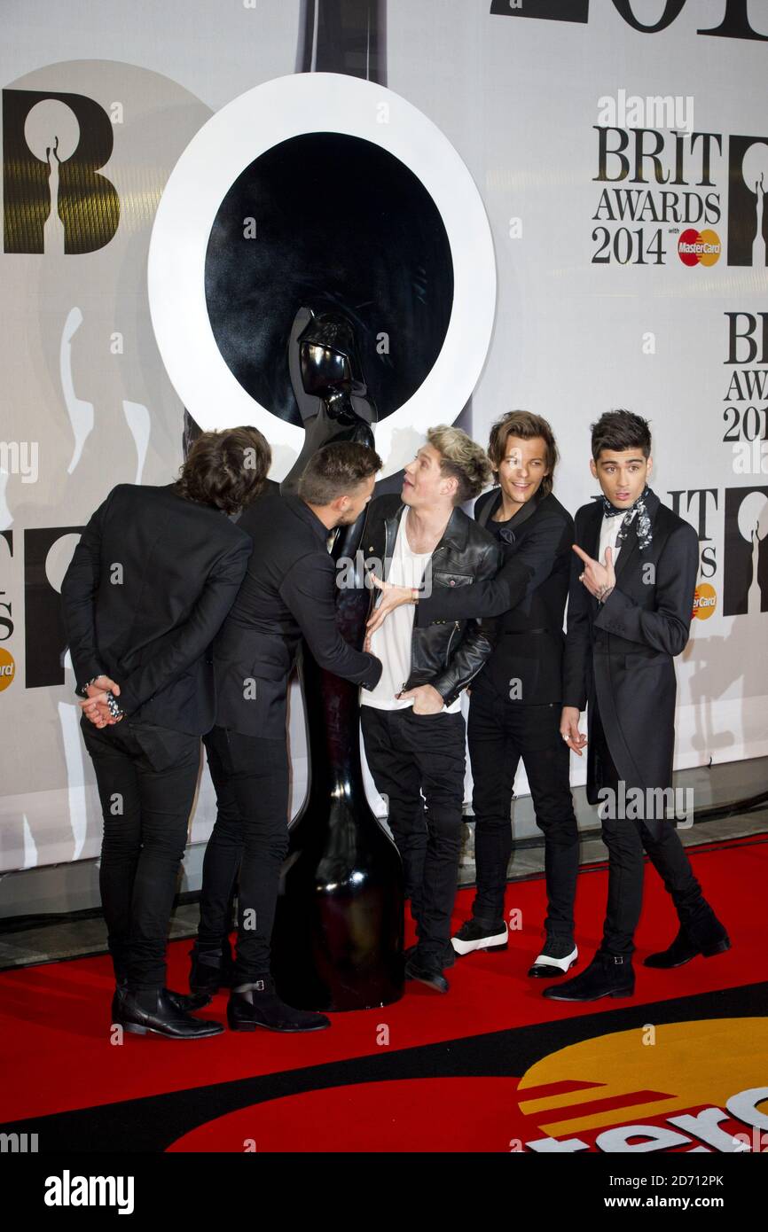 One Direction attending the Mastercard Brit Awards at the O2 Arena in ...