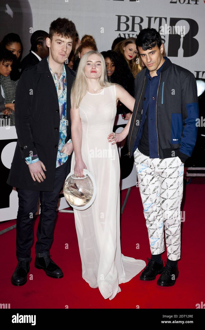 Clean Bandits attending the Mastercard Brit Awards at the O2 Arena in ...