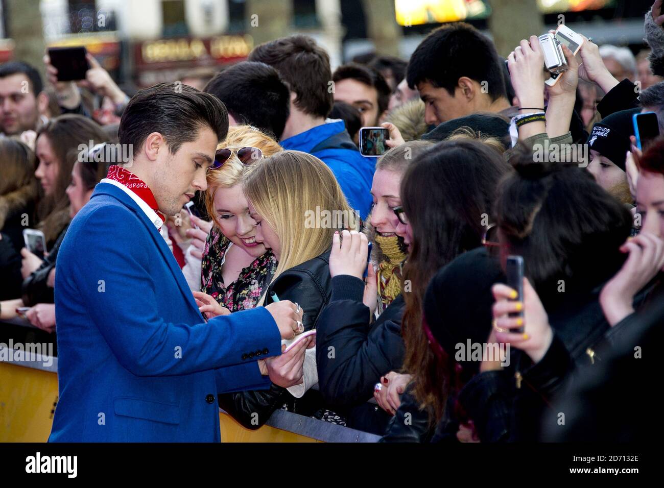 JJ Hamblett of Union J pictured arriving at the M&M store in Leicester ...