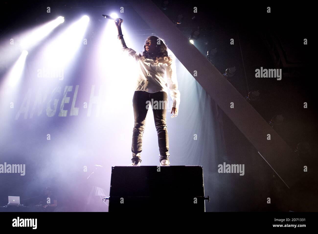 Angel Haze performing at the Alexandra Palace in north London Stock ...
