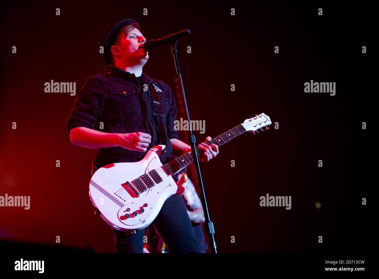 Patrick Stump of Fall Out Boy performing at Wembley Arena in north ...
