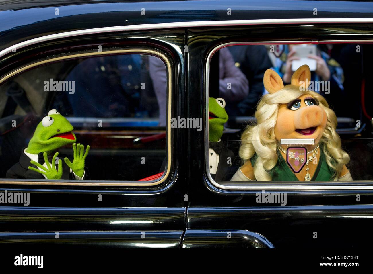 Constantine, Kermit The Frog and Miss Piggy arriving at the premiere of ...