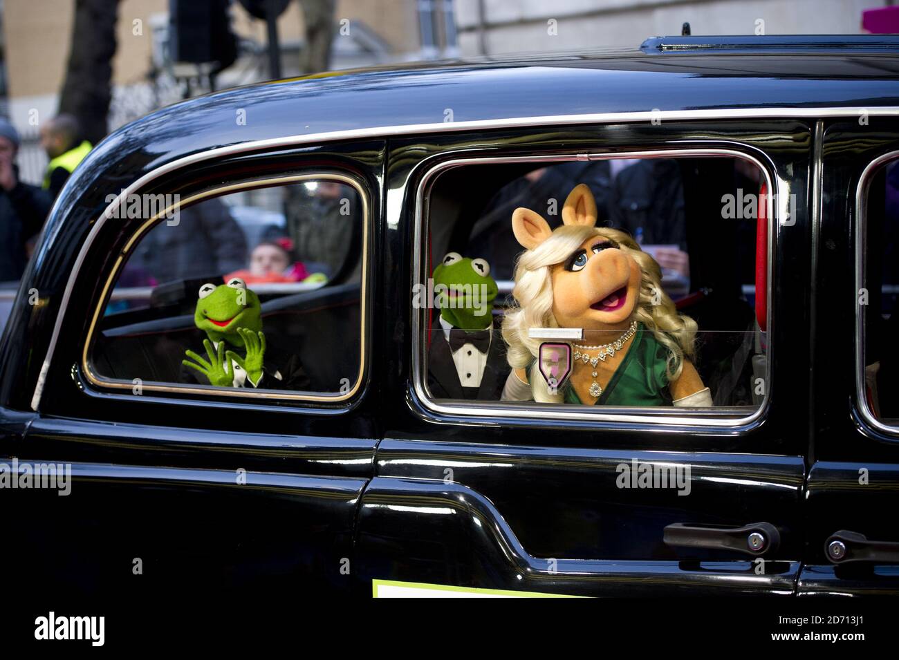 Constantine, Kermit The Frog and Miss Piggy arriving at the premiere of ...