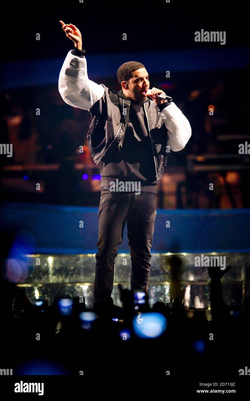 Drake performing at the O2 Arena in east London Stock Photo - Alamy