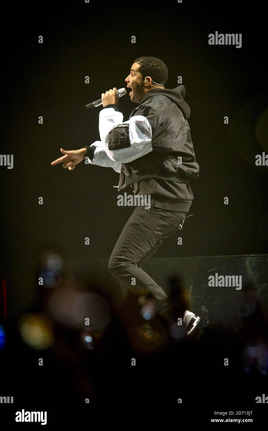 Drake performing at the O2 Arena in east London Stock Photo - Alamy