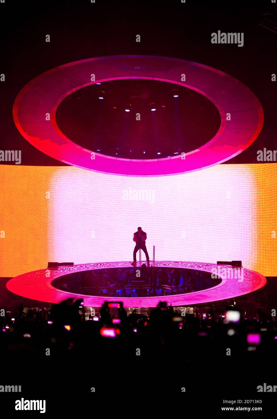 Drake performing at the O2 Arena in east London Stock Photo - Alamy