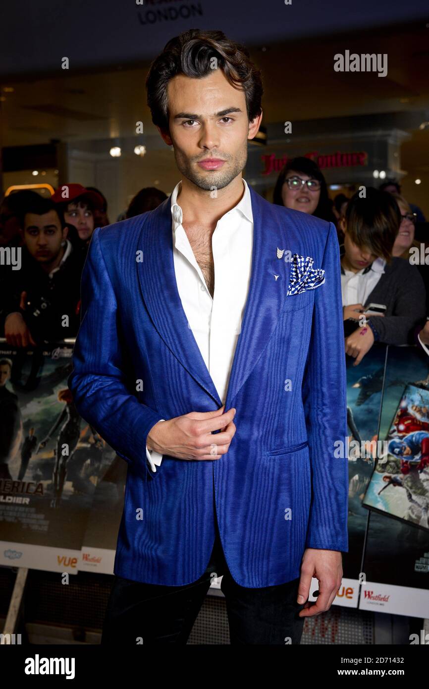 Mark-Francis Vandelli attending the premiere of Captain America: The ...