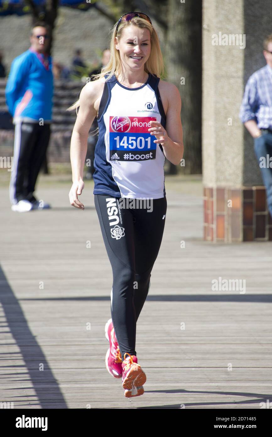Amy Guy pictured at a photocall ahead of the Virgin London Marathon, at ...