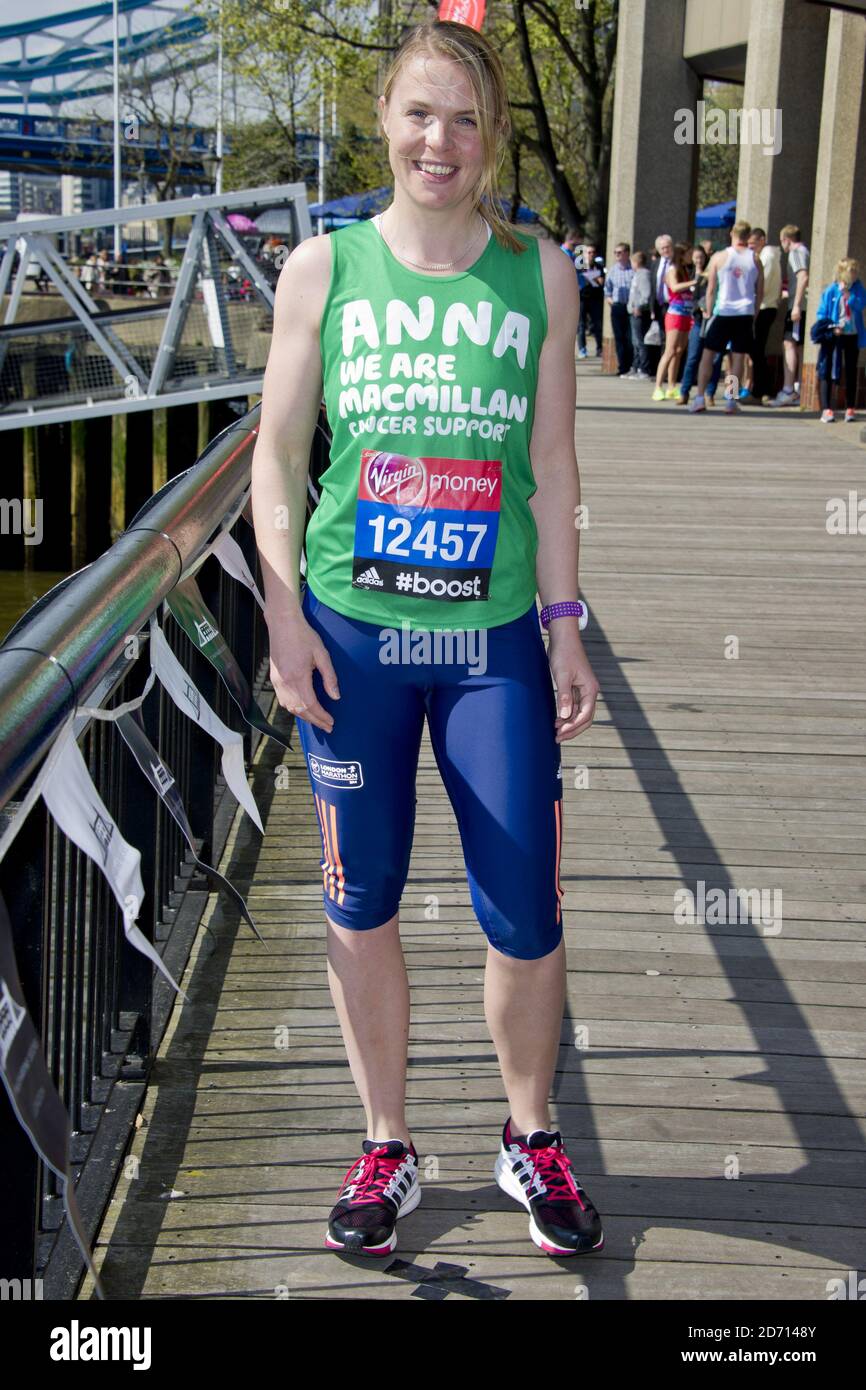 Anna Watkins pictured at a photocall ahead of the Virgin London ...