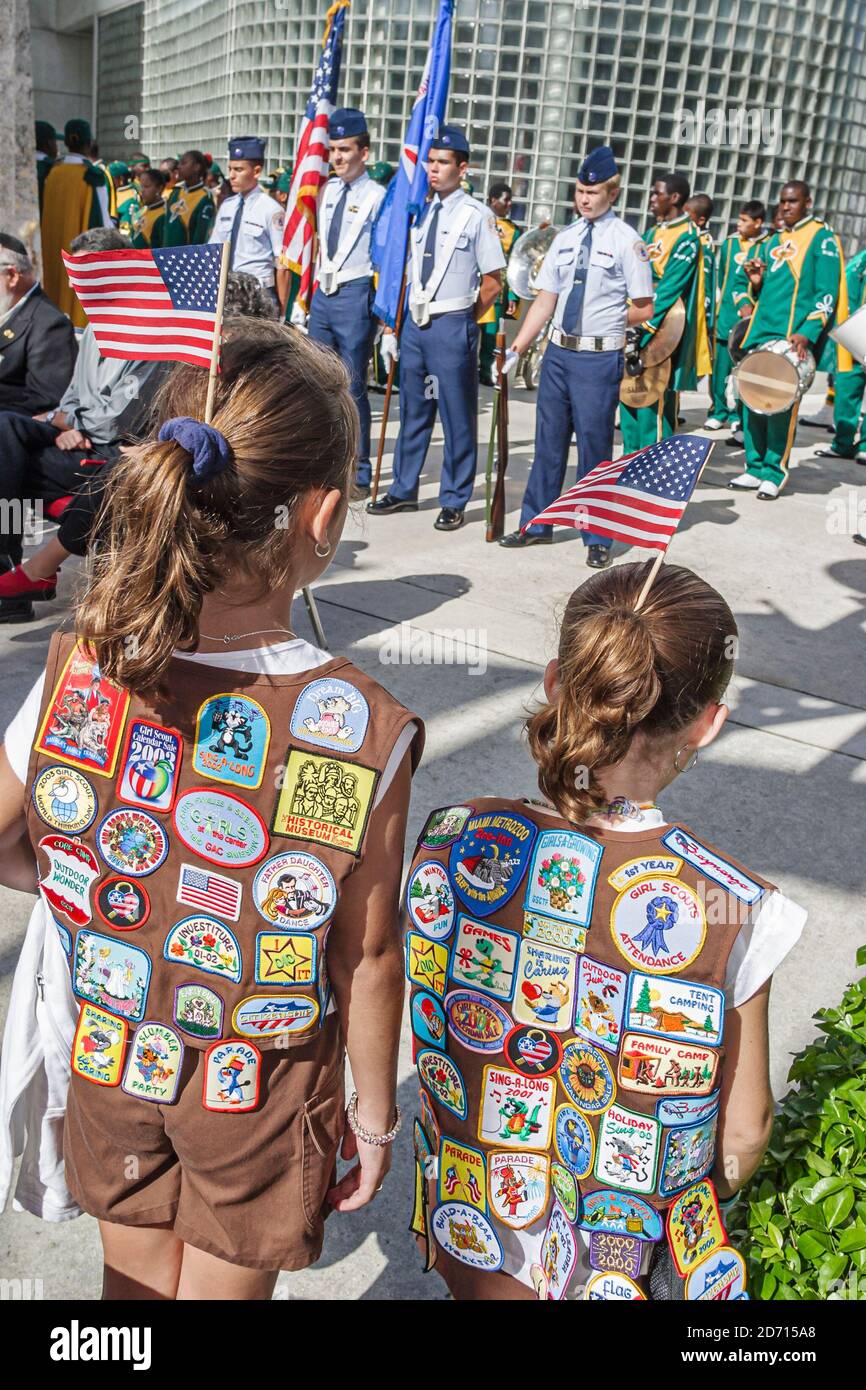 Miami Beach Florida,Washington Avenue Veterans' Day parade,girl scout ...
