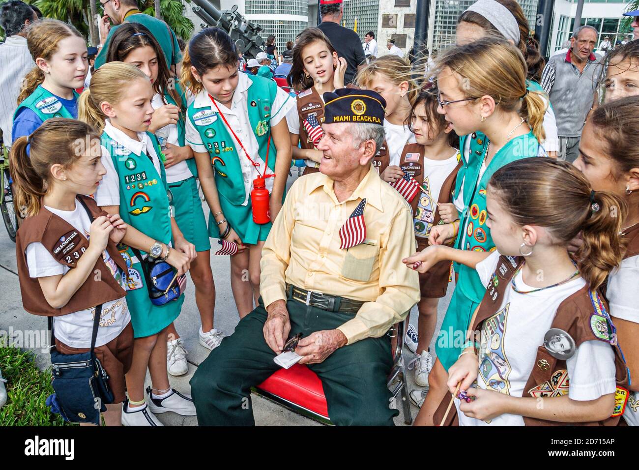 Miami Beach Florida,Washington Avenue Veterans' Day parade,girl scouts ...